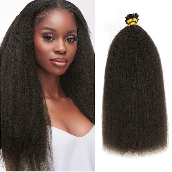 Hair | 12 Inch I Tip Human Hair Extensions Natural 10 Strands Soft Yaki ...